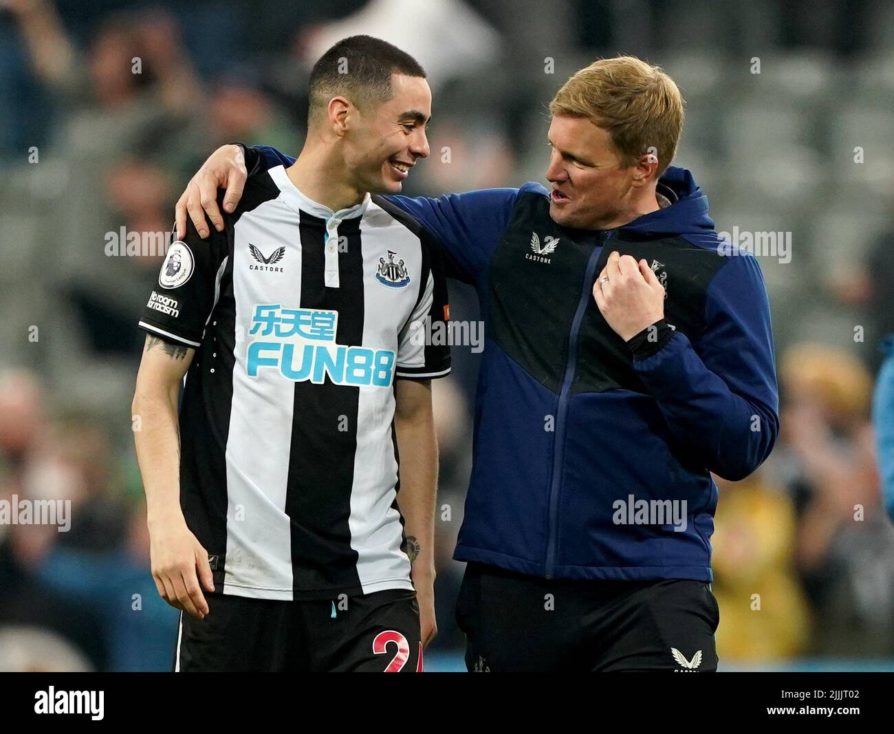 File Photo Dated 20 04 2022 Of Newcastle Uniteds Miguel Almiron And