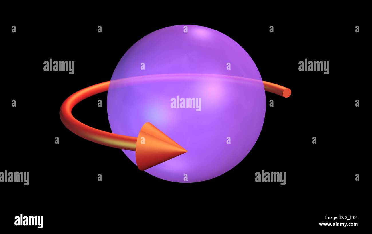 Spintronics arrow rotating around sphere Stock Photo - Alamy