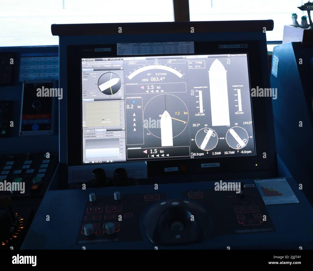 wheelhouse in modern ship Stock Photo - Alamy