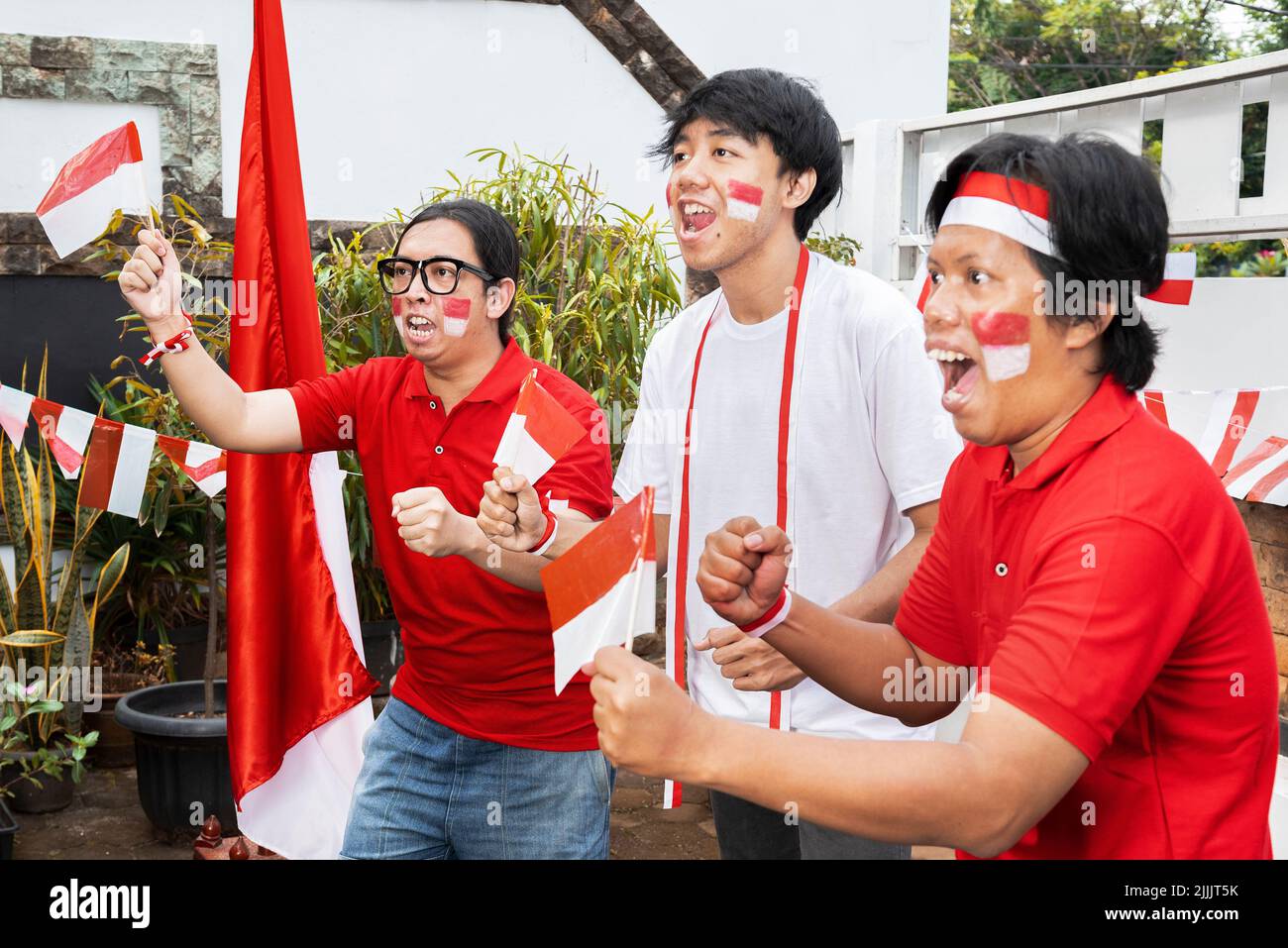 Indonesian People Celebrate Indonesian Independence Day On 17 August