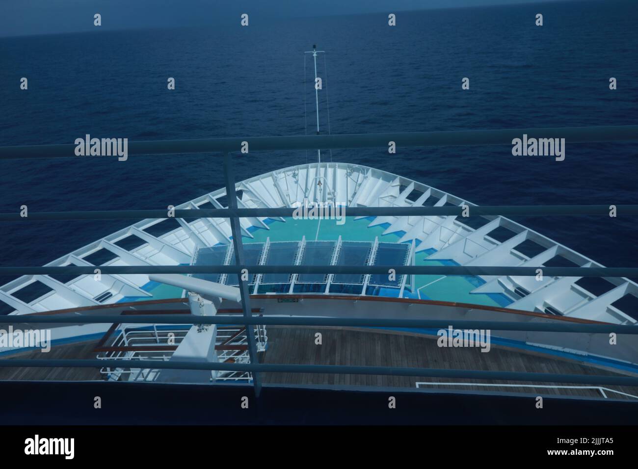 View form the window of the navigational bridge of the cruise ship ...