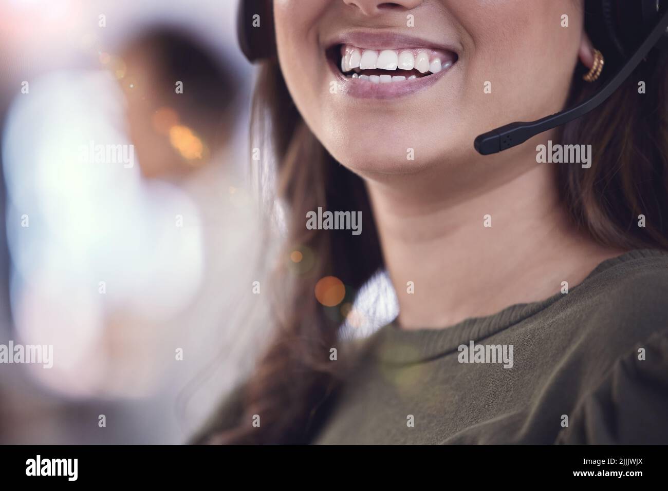 Show the world your beautiful smile. an unrecognizable call center ...