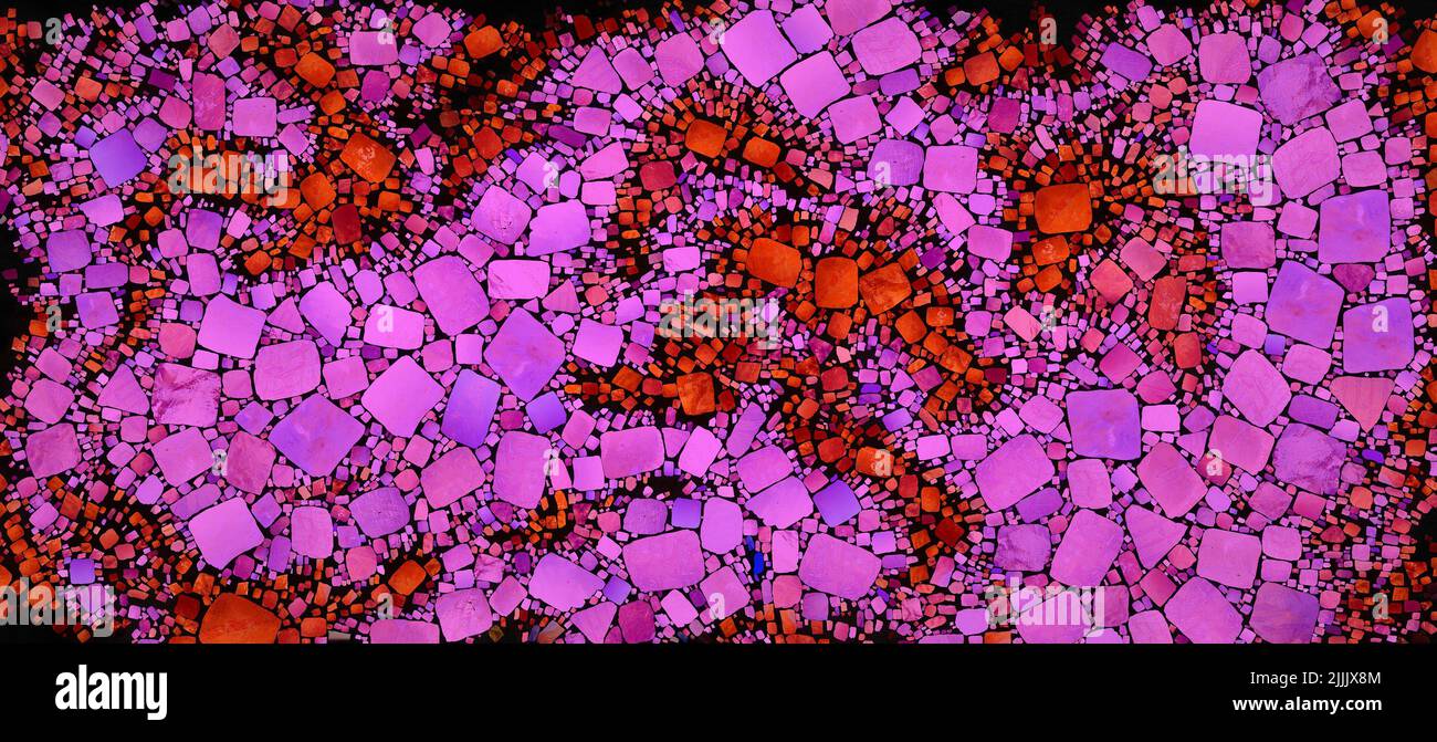 Digital render painterly mosaic tiles in smooth fluid motion with ...