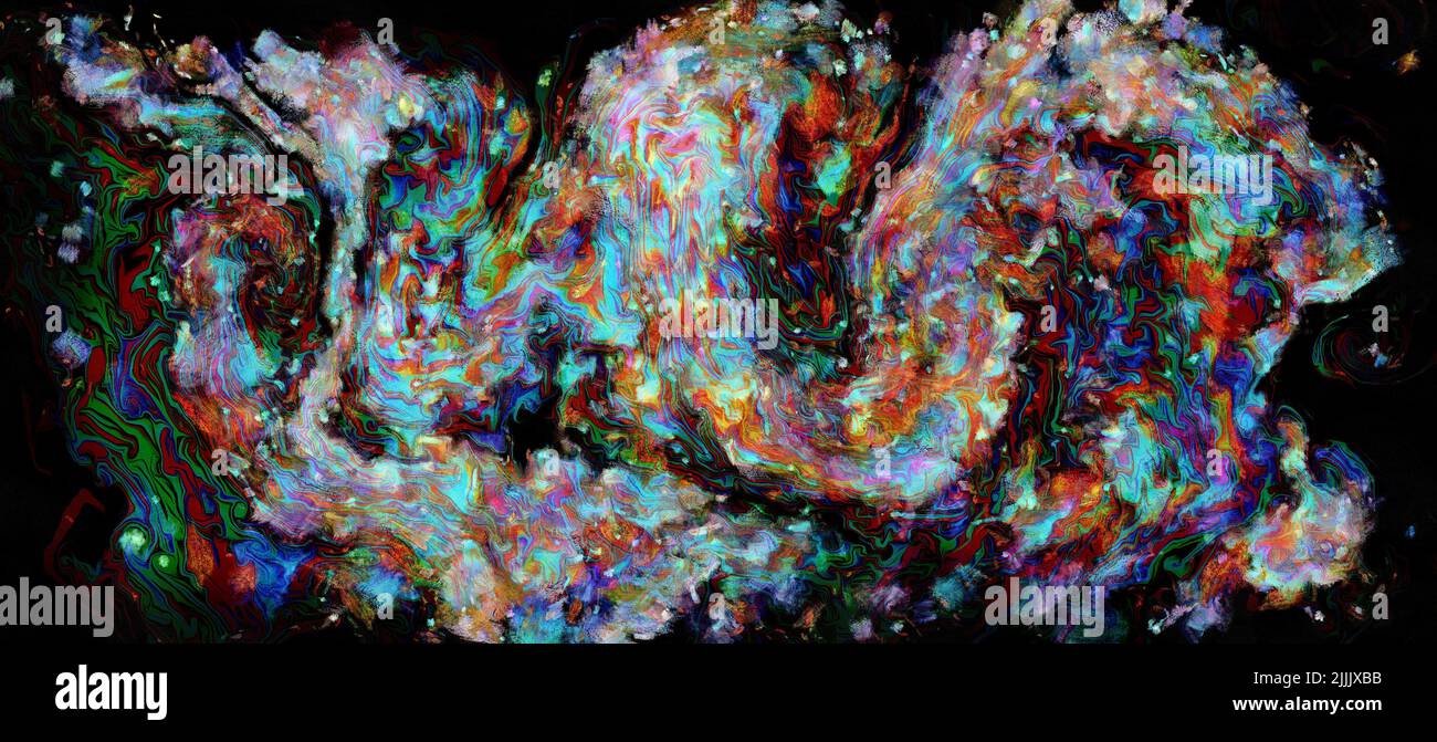 Flowing digital abstract fluid patterns - painterly style watercolor ...