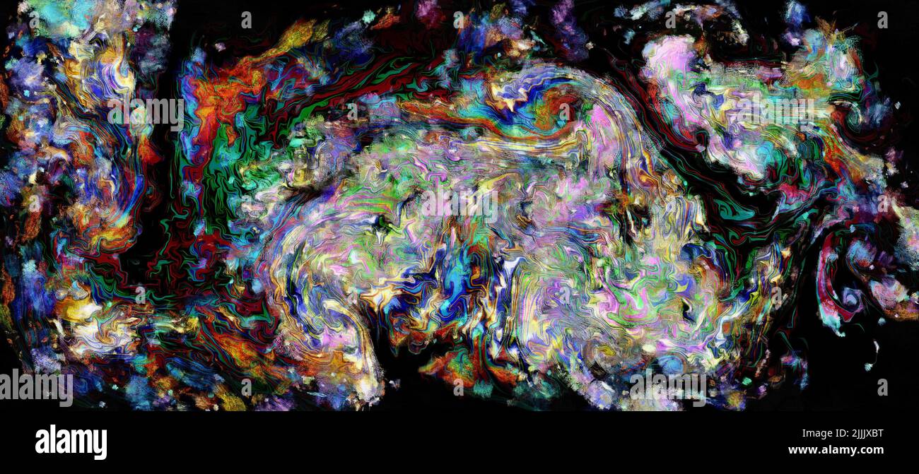 Flowing digital abstract fluid patterns - painterly style watercolor ...