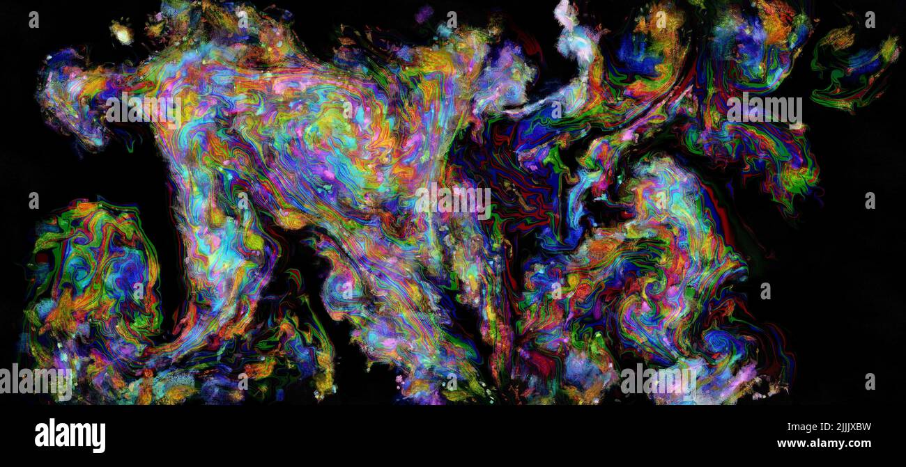 Flowing digital abstract fluid patterns - painterly style watercolor ...