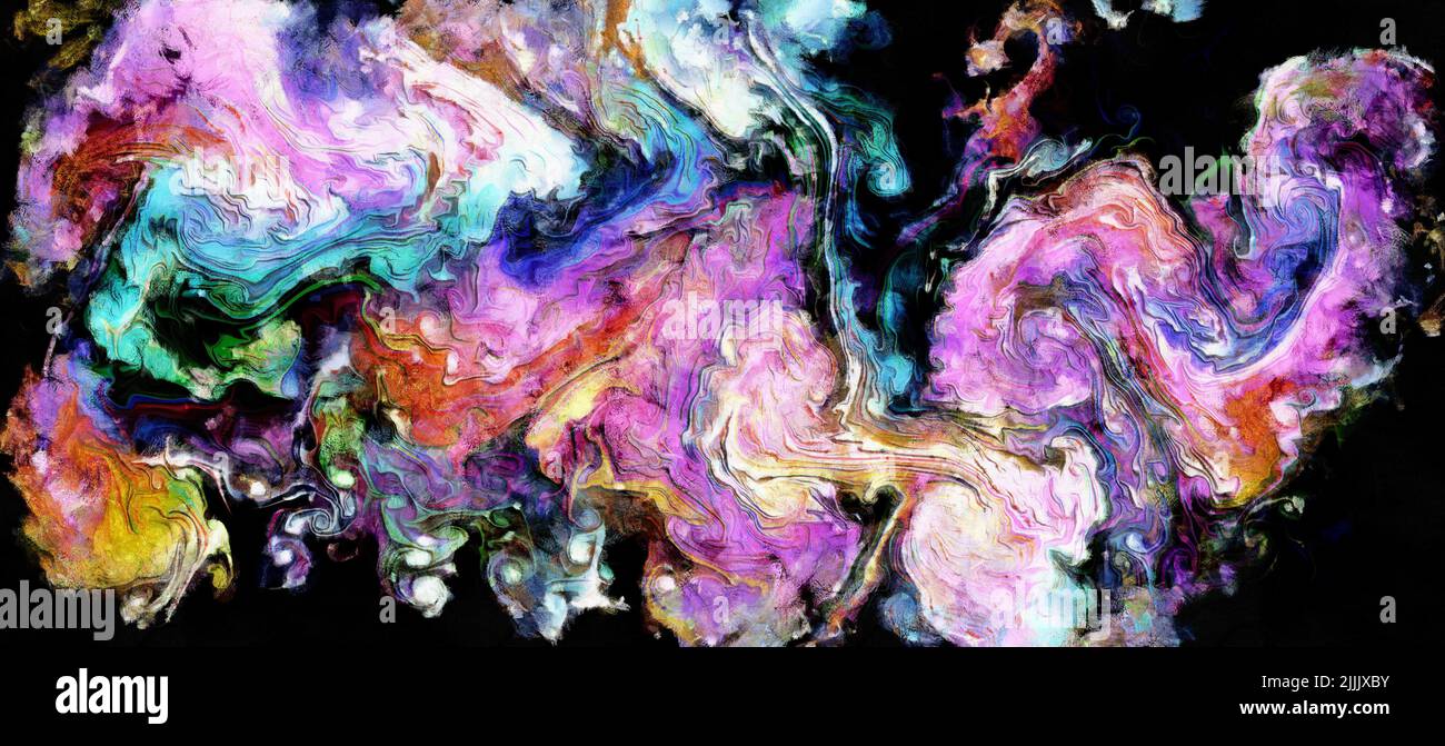 Flowing digital abstract fluid patterns - painterly style watercolor ...