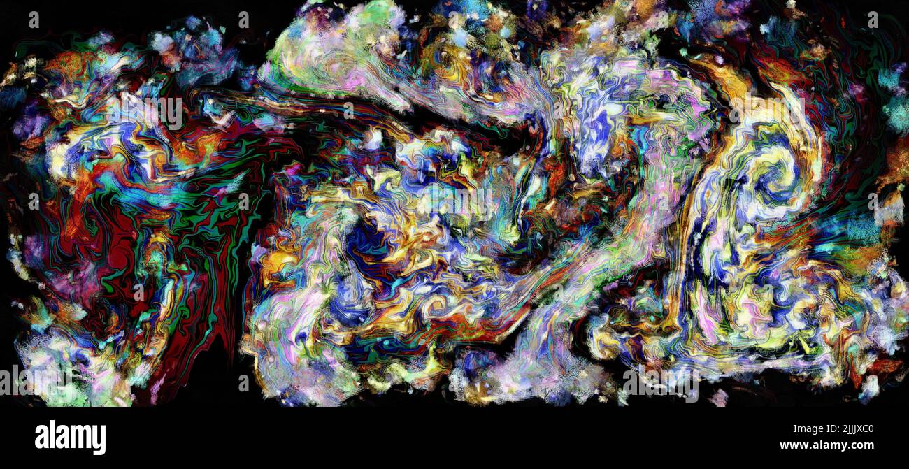 Flowing digital abstract fluid patterns - painterly style watercolor ...