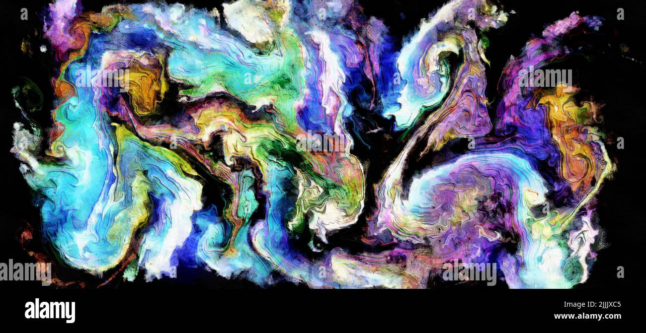 Flowing digital abstract fluid patterns - painterly style watercolor ...