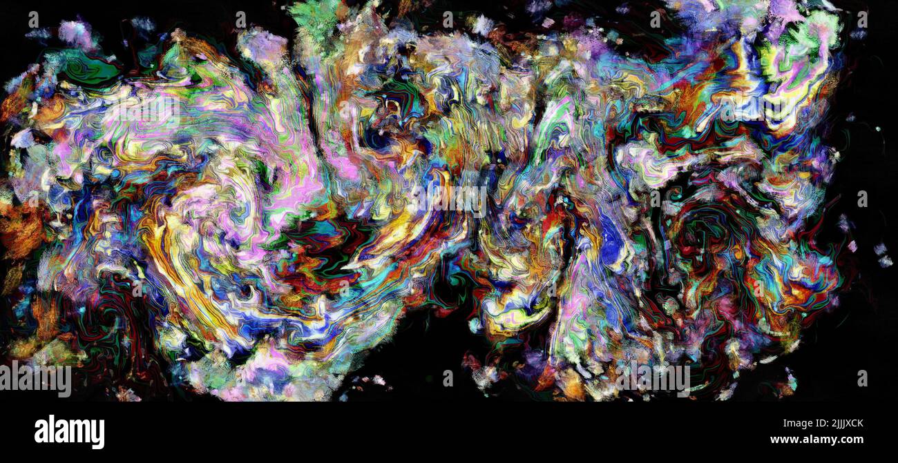 Flowing digital abstract fluid patterns - painterly style watercolor ...