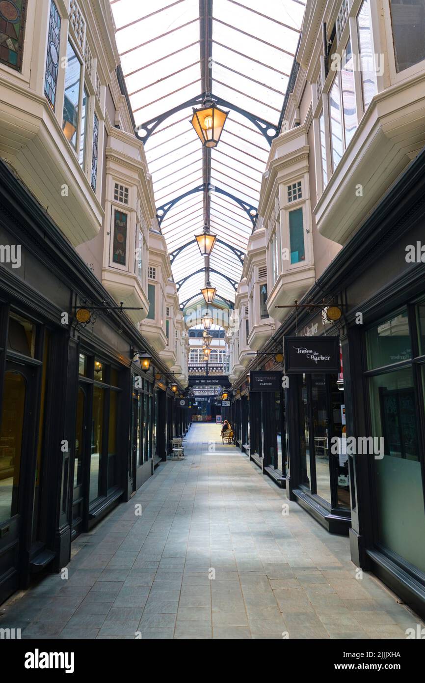 Interior view of the double height, iron, Edwardian style shopping ...