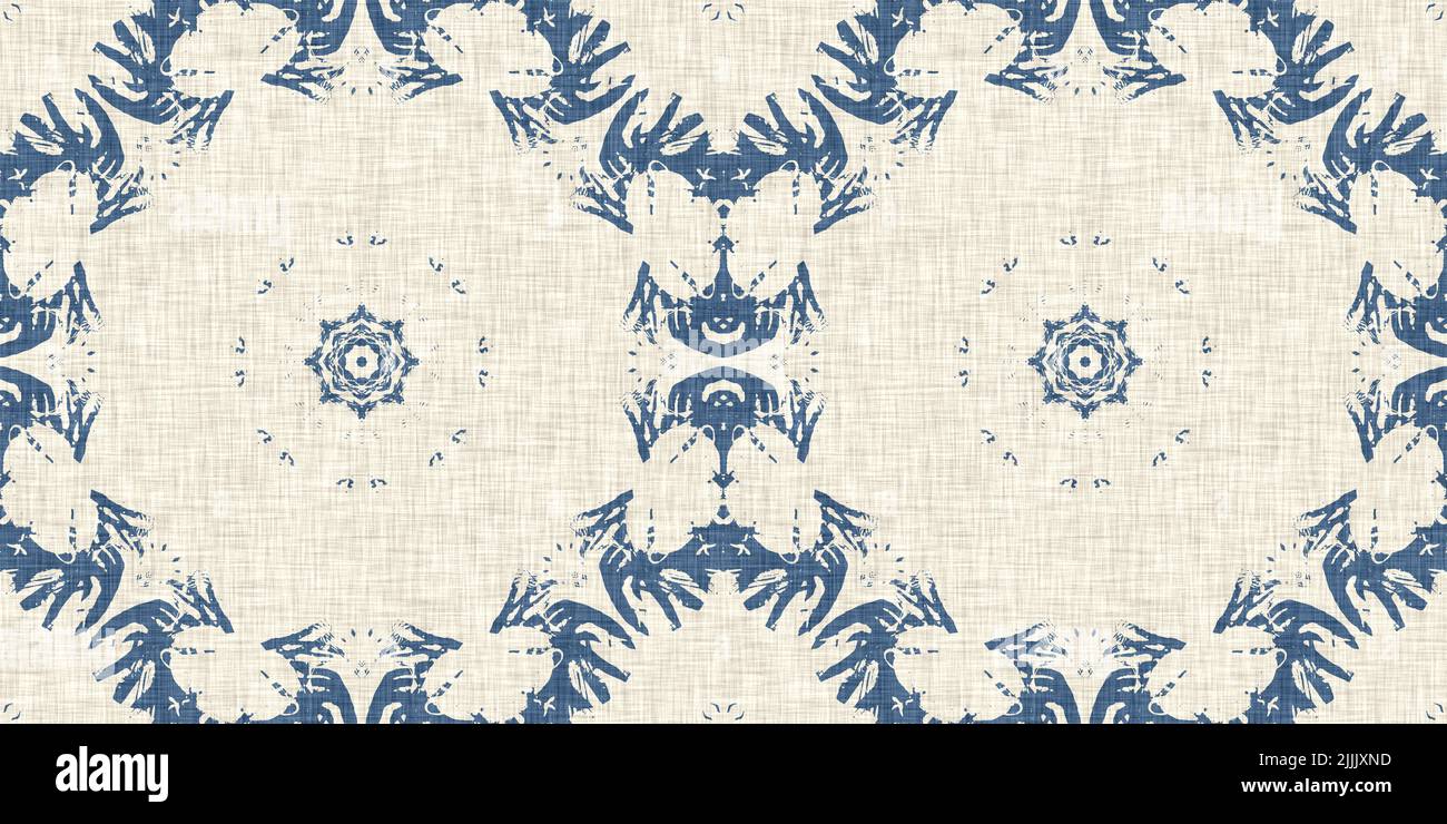 French blue quilted printed fabric border pattern for shabby chic home ...