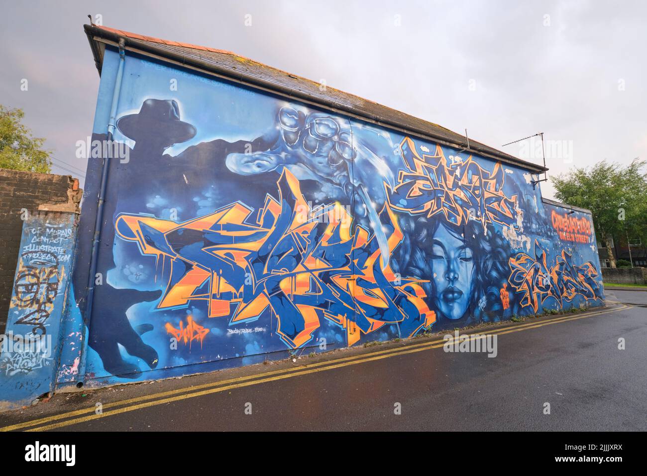 A large painted mural honoring Wes Craven and Nancy from the Nightmare ...