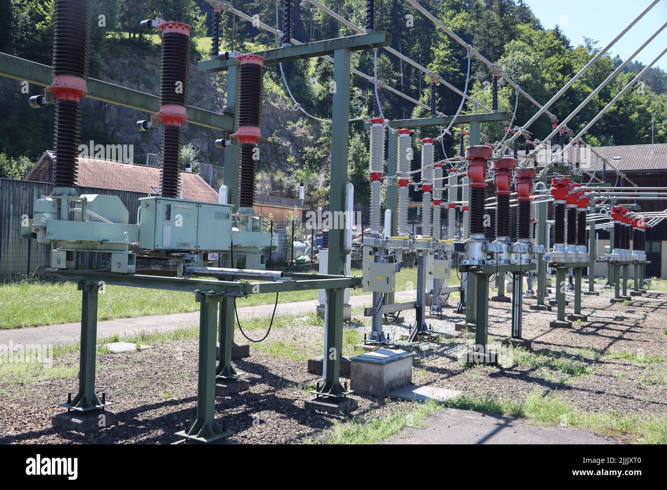 high voltage terminal. electric transfer station with high voltage ...