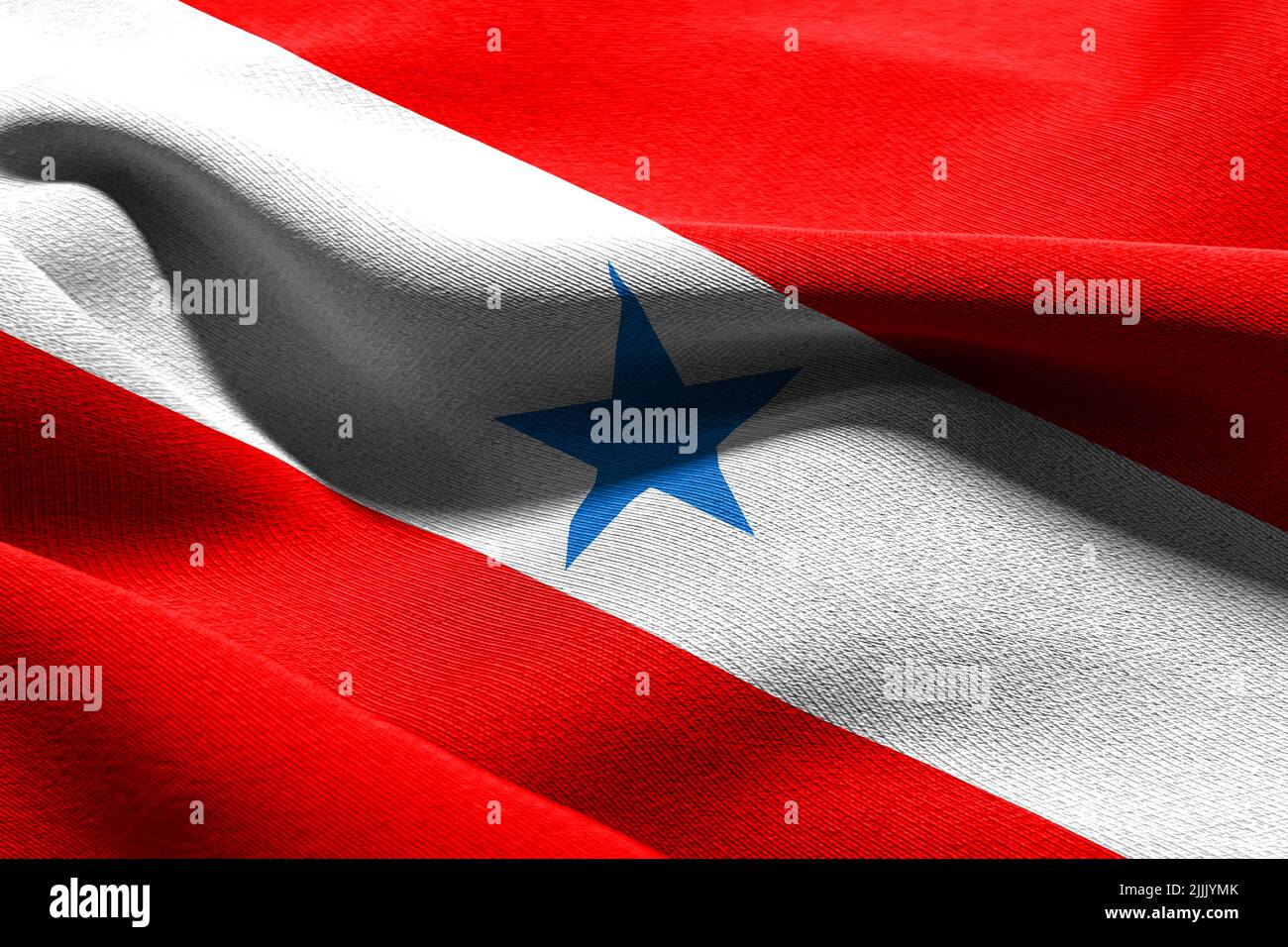 3D illustration flag of Para is a state of Brazil. Waving on the wind ...