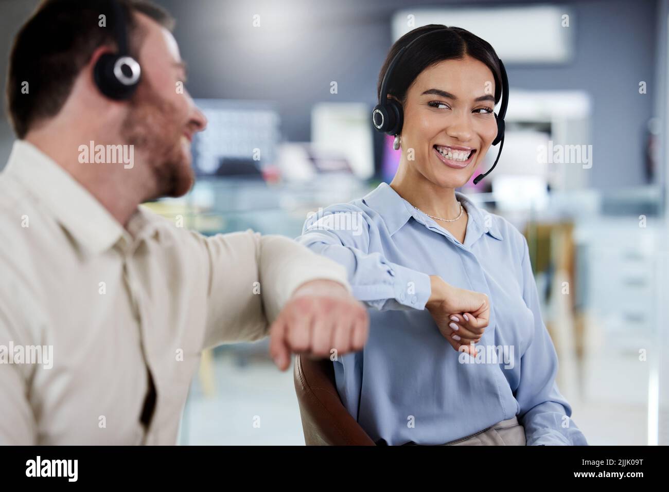 Were the best team in the building. a young call centre agent sitting ...