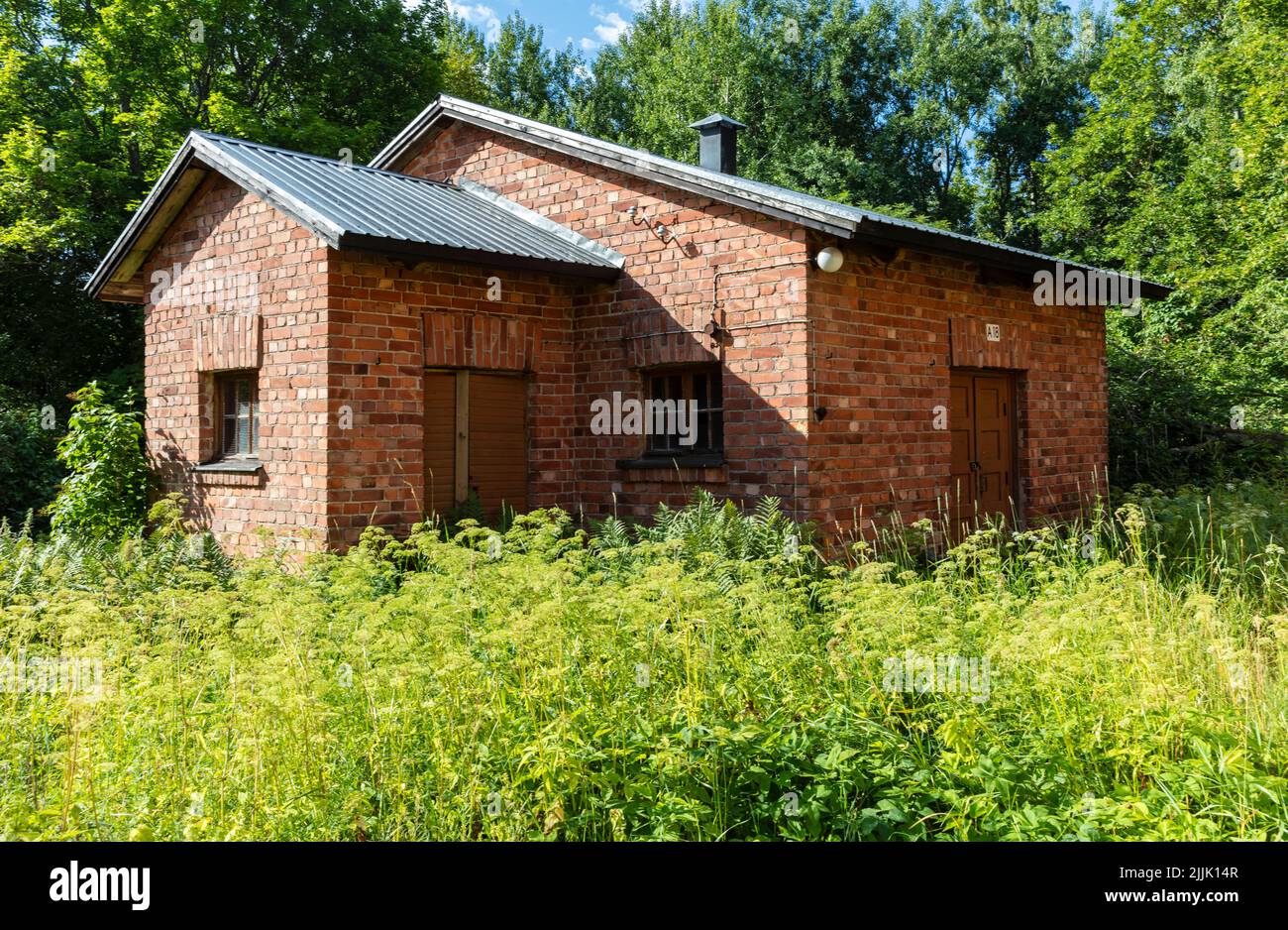 Red brick building in Vallisaari, Helsinki Stock Photo - Alamy
