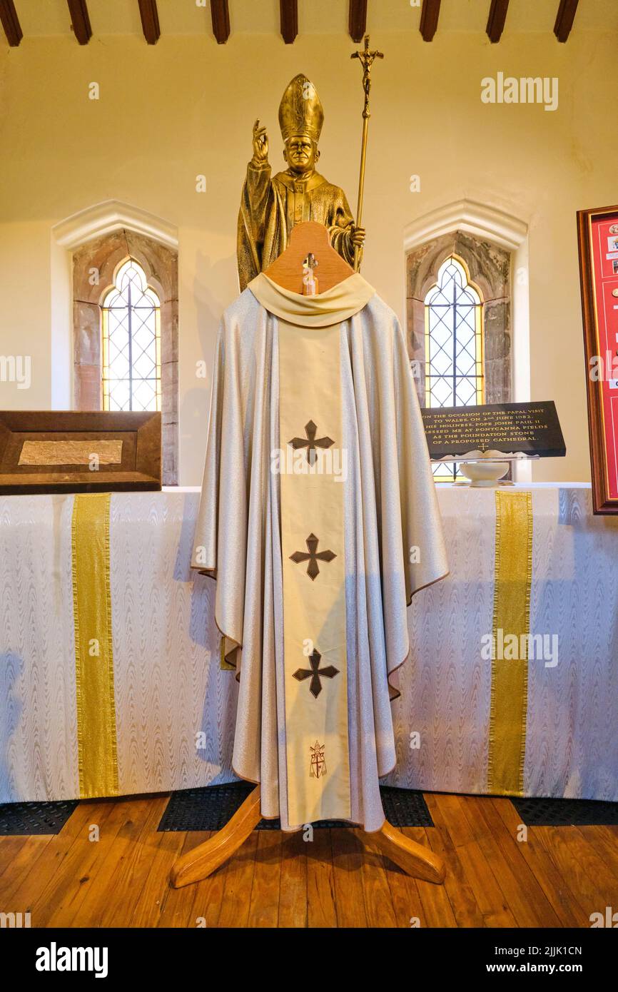 The actual holy robe that pope John Paul II wore during a visit for ...