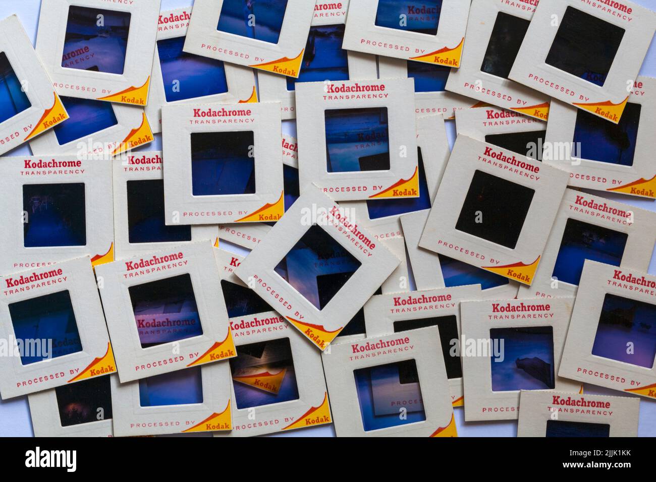 pile of old 35mm Kodachrome transparency slides processed by Kodak ...
