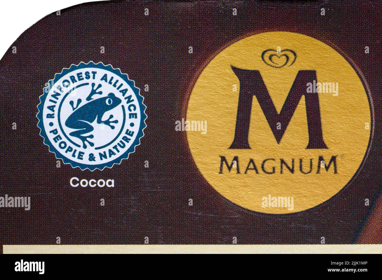 Rainforest Alliance People & Nature Certified symbol logo cocoa on box ...
