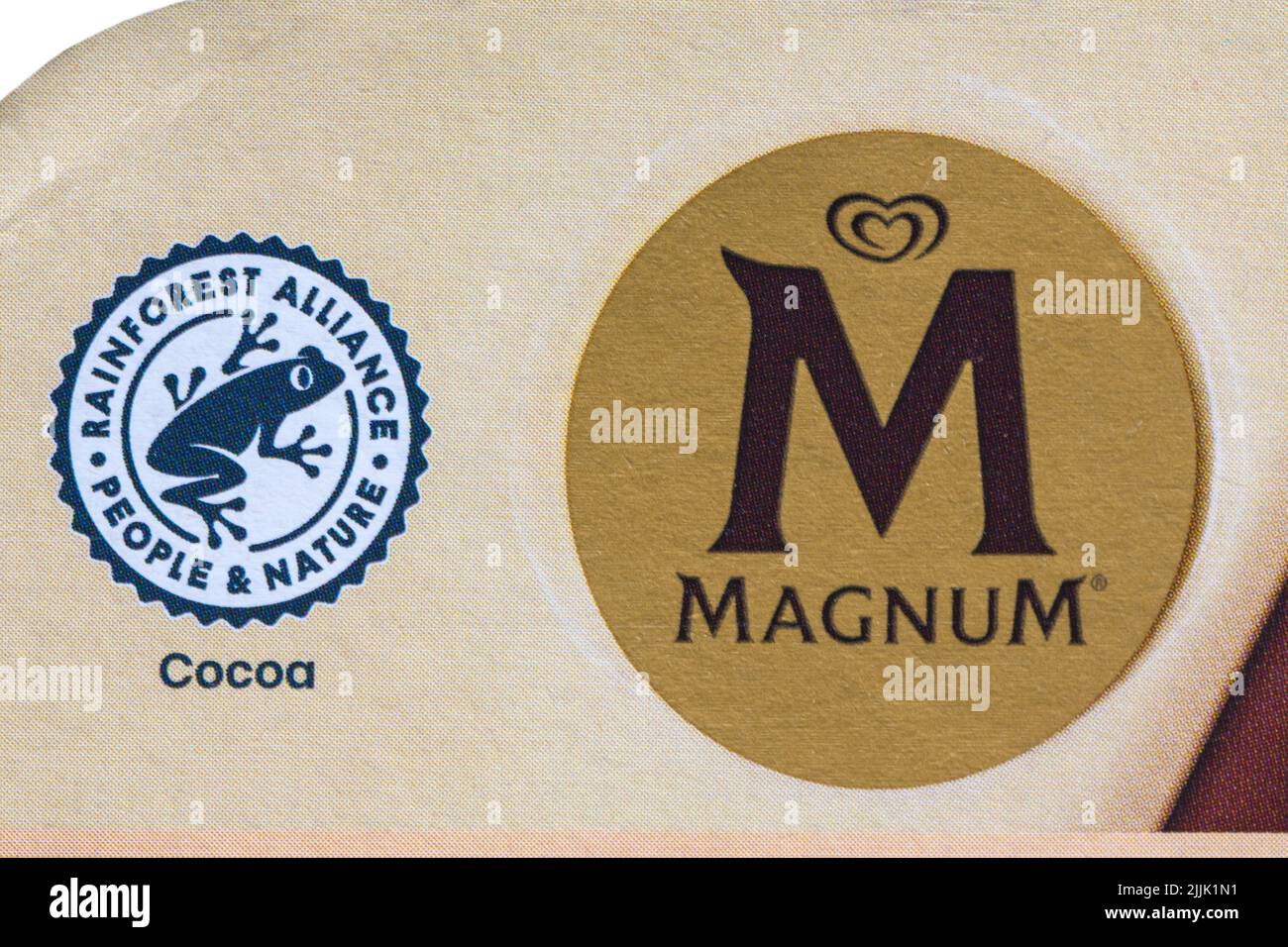 Rainforest Alliance People & Nature Certified symbol logo cocoa on box ...