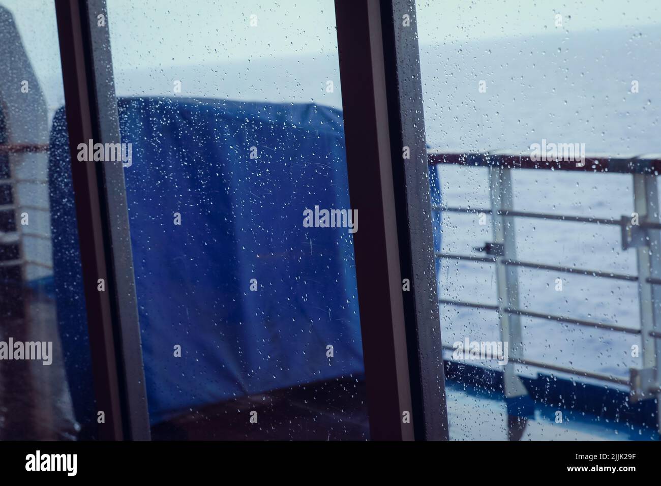Cruise ship Open deck with Rescue Lifeboats and life buoy through the ...