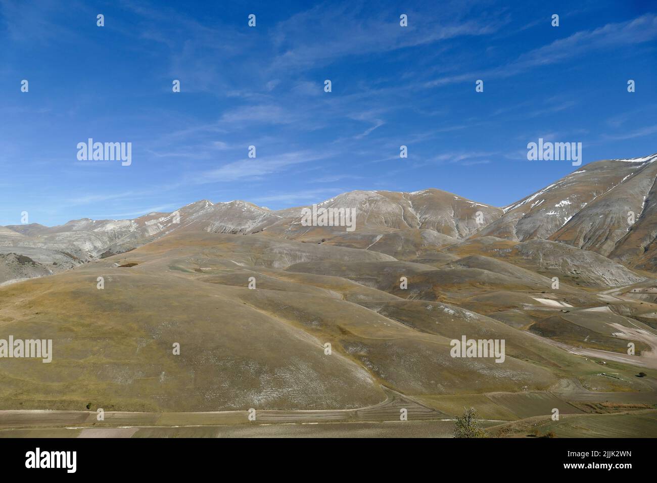 National park of the sibillini mountains. fields in castelluccio di ...