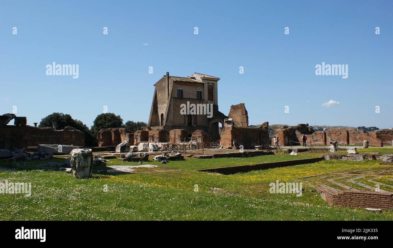 The Flavian Palace, known as the Domus Flavia, a part of the vast ...
