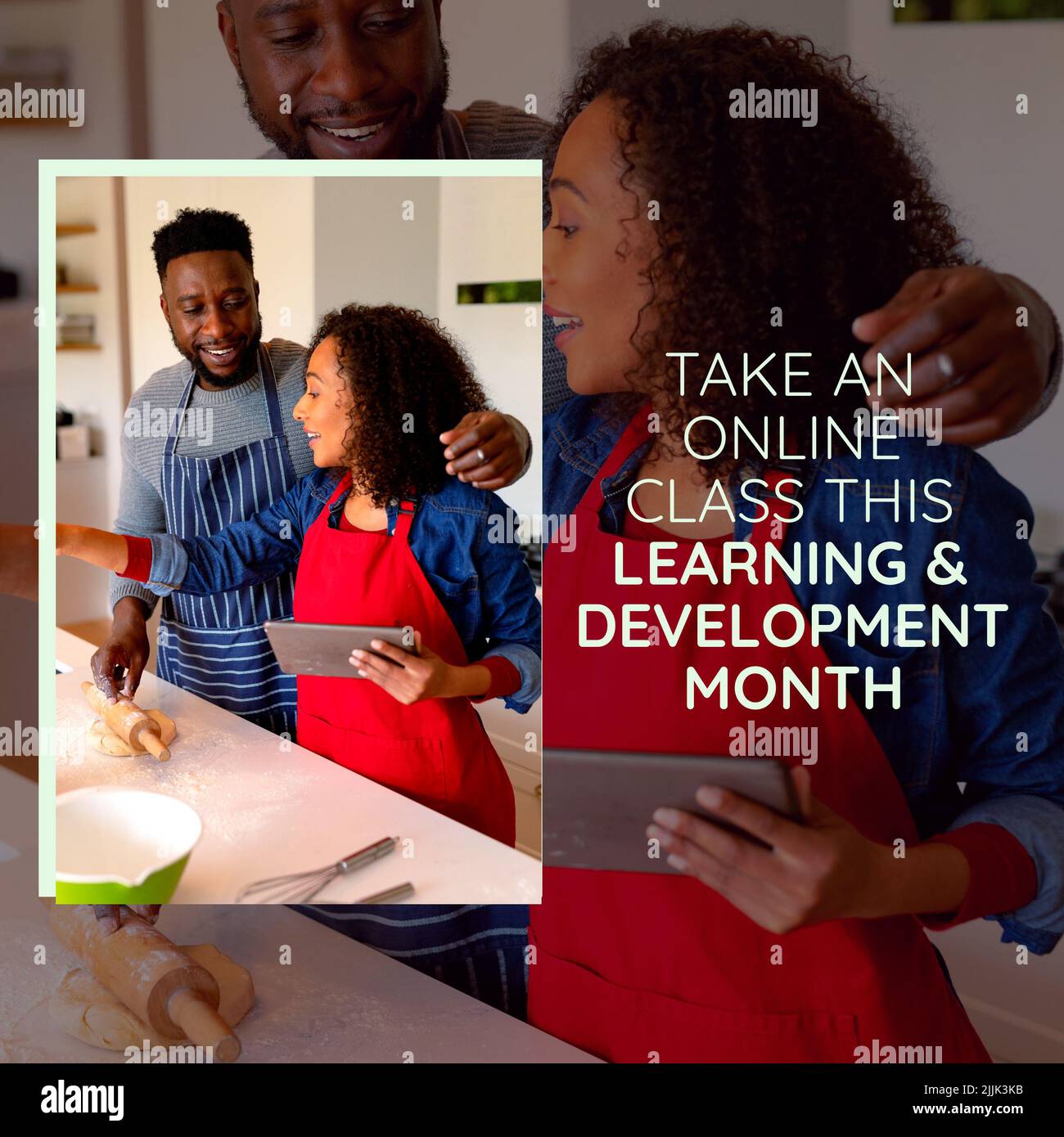 Image of learning and development month over african american couple ...
