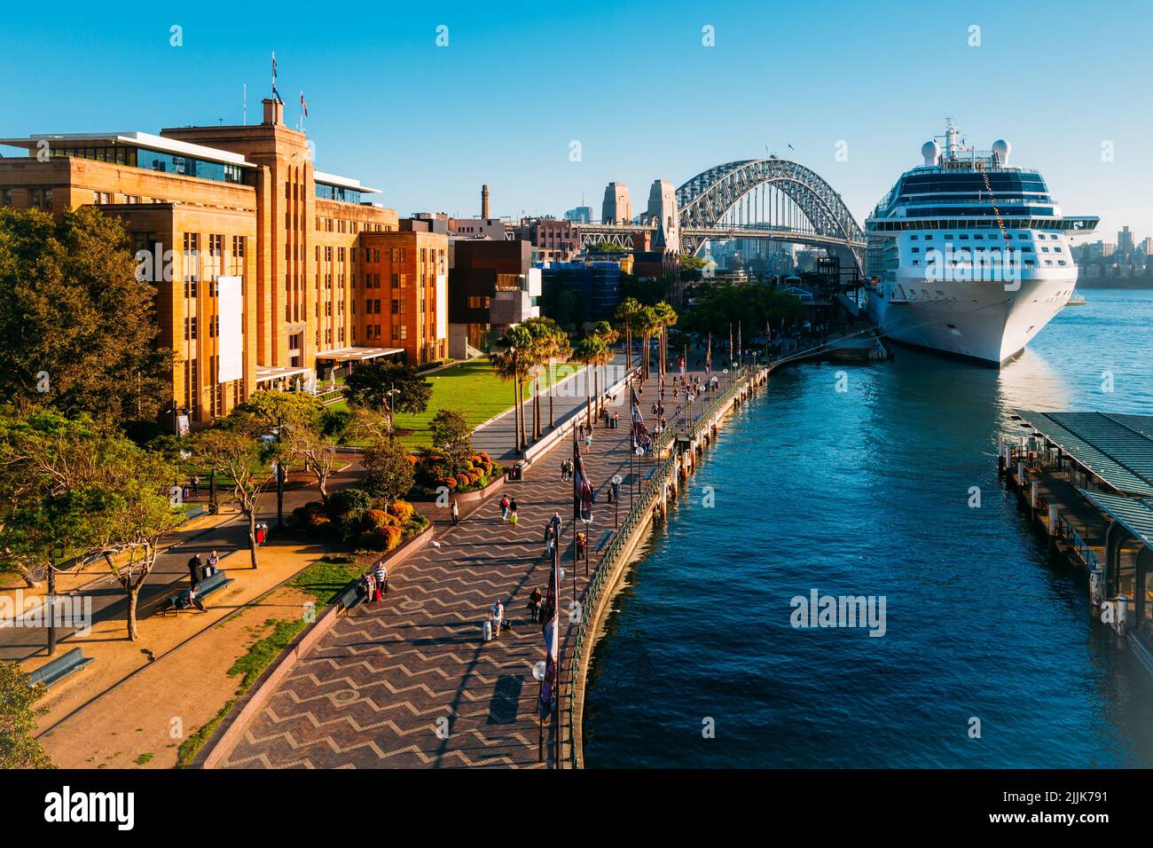 A Cruise Ship docks in the Rocks in Circular Quay, Sydney, Australia ...