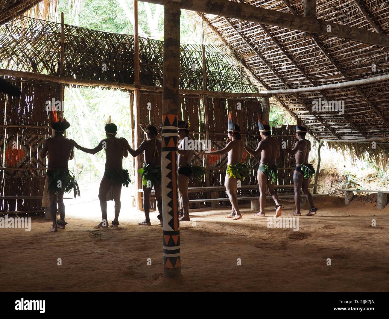 The Indian tribe during a traditional ceremony in Manaus, Brazil Stock ...