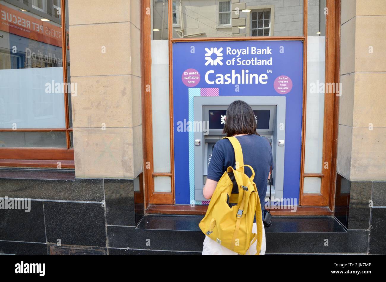 royal bank of scotland cash point machine kelso scotland in summer 2022 ...