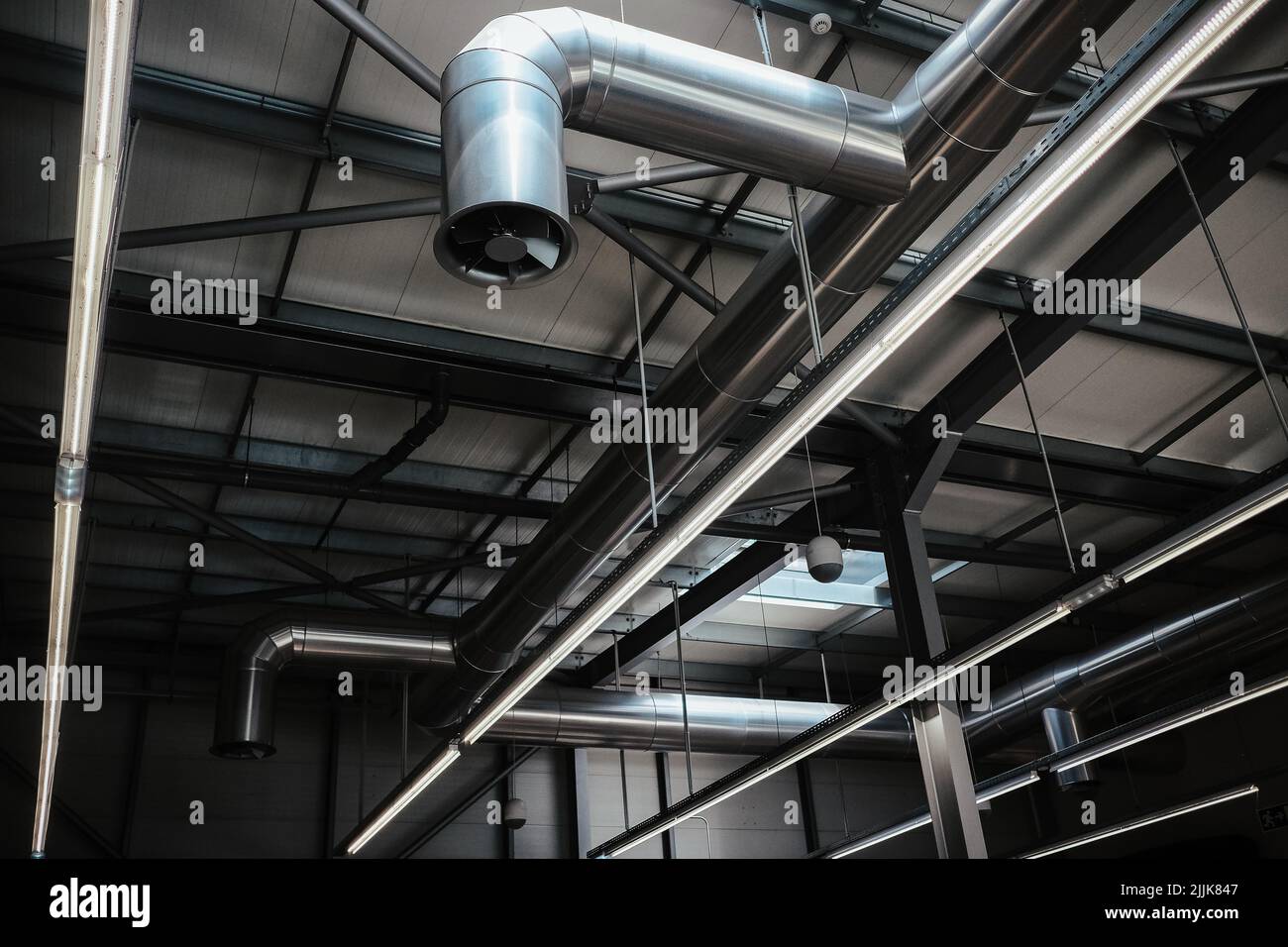 A low angle shot of pipes in the construction Stock Photo - Alamy