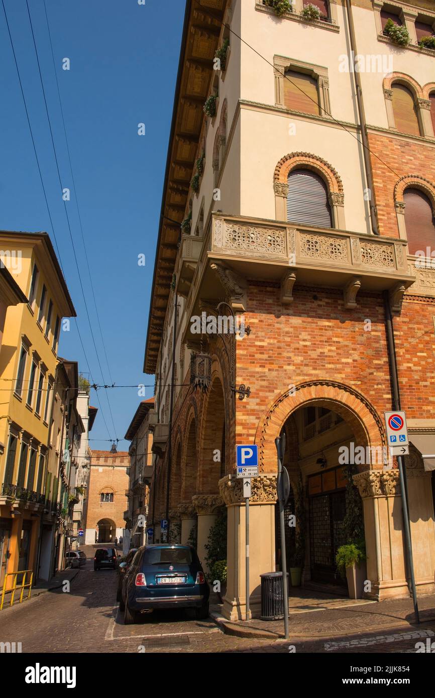 Treviso, Italy - 24th July 2022. Via San Margherita, a popular shopping ...