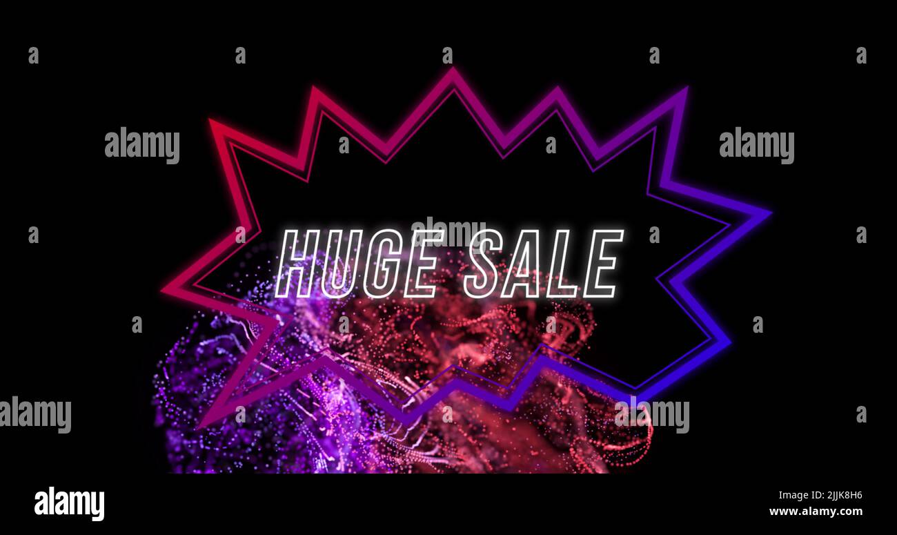 Image of huge sale over red smoke on black background Stock Photo - Alamy