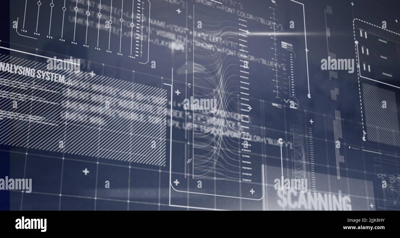 Image of data processing over cityscape Stock Photo - Alamy