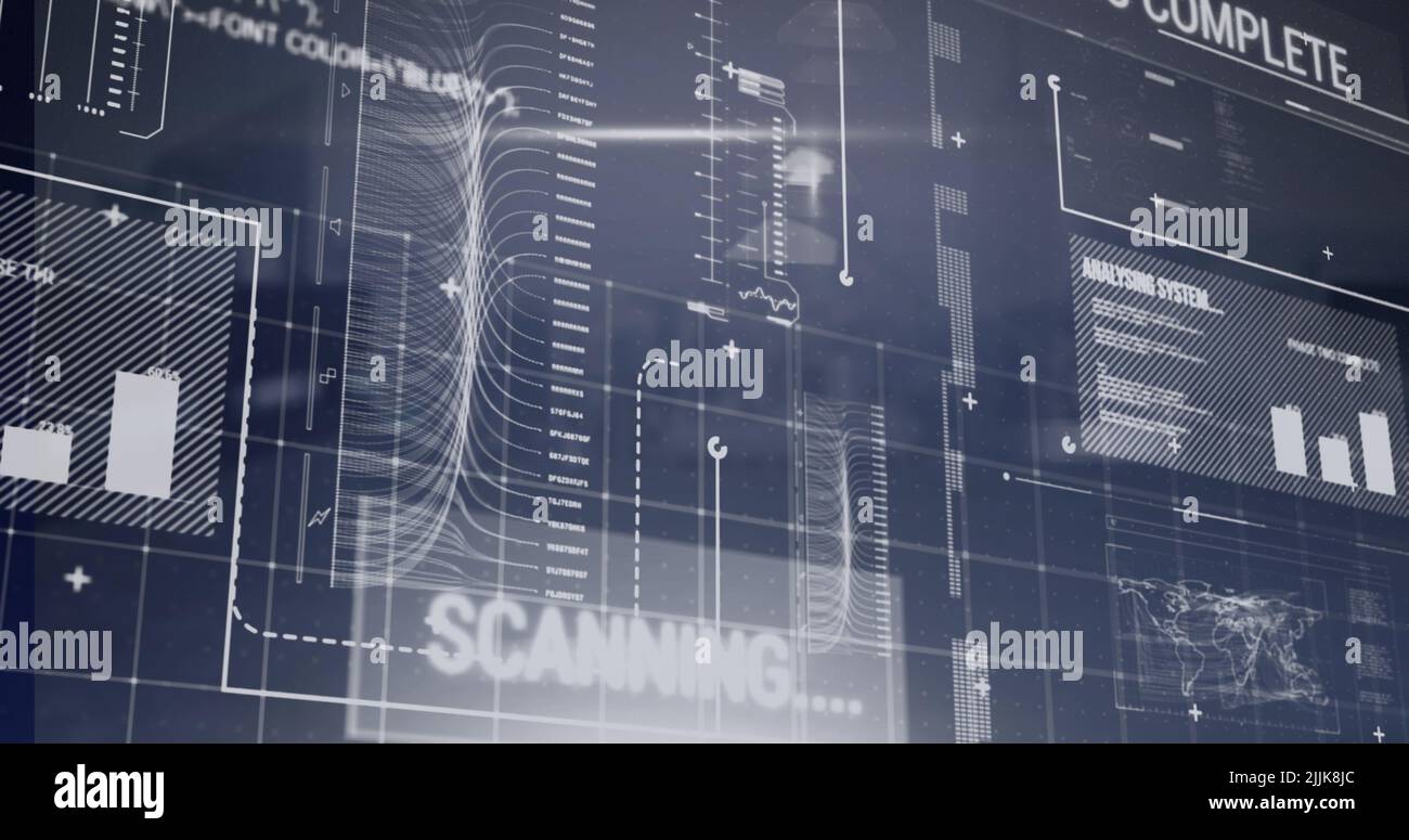 Image of data processing over cityscape Stock Photo - Alamy