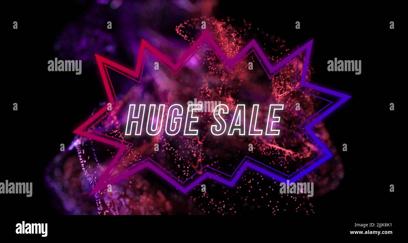 Image of huge sale over red smoke on black background Stock Photo - Alamy