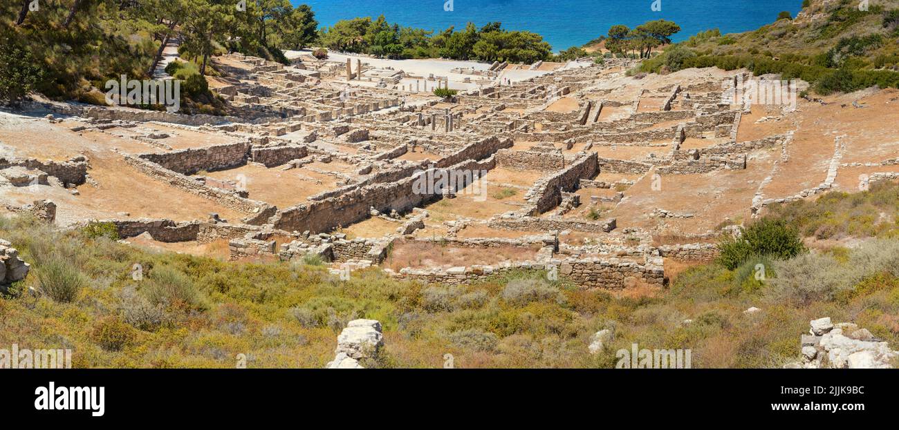 Large panorama of Ancient Kamiros, Rhodes Stock Photo - Alamy