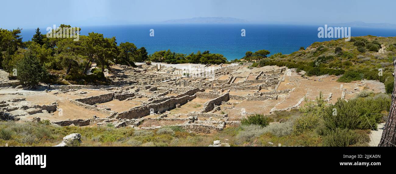 Large panorama of Ancient Kamiros, Rhodes Stock Photo - Alamy
