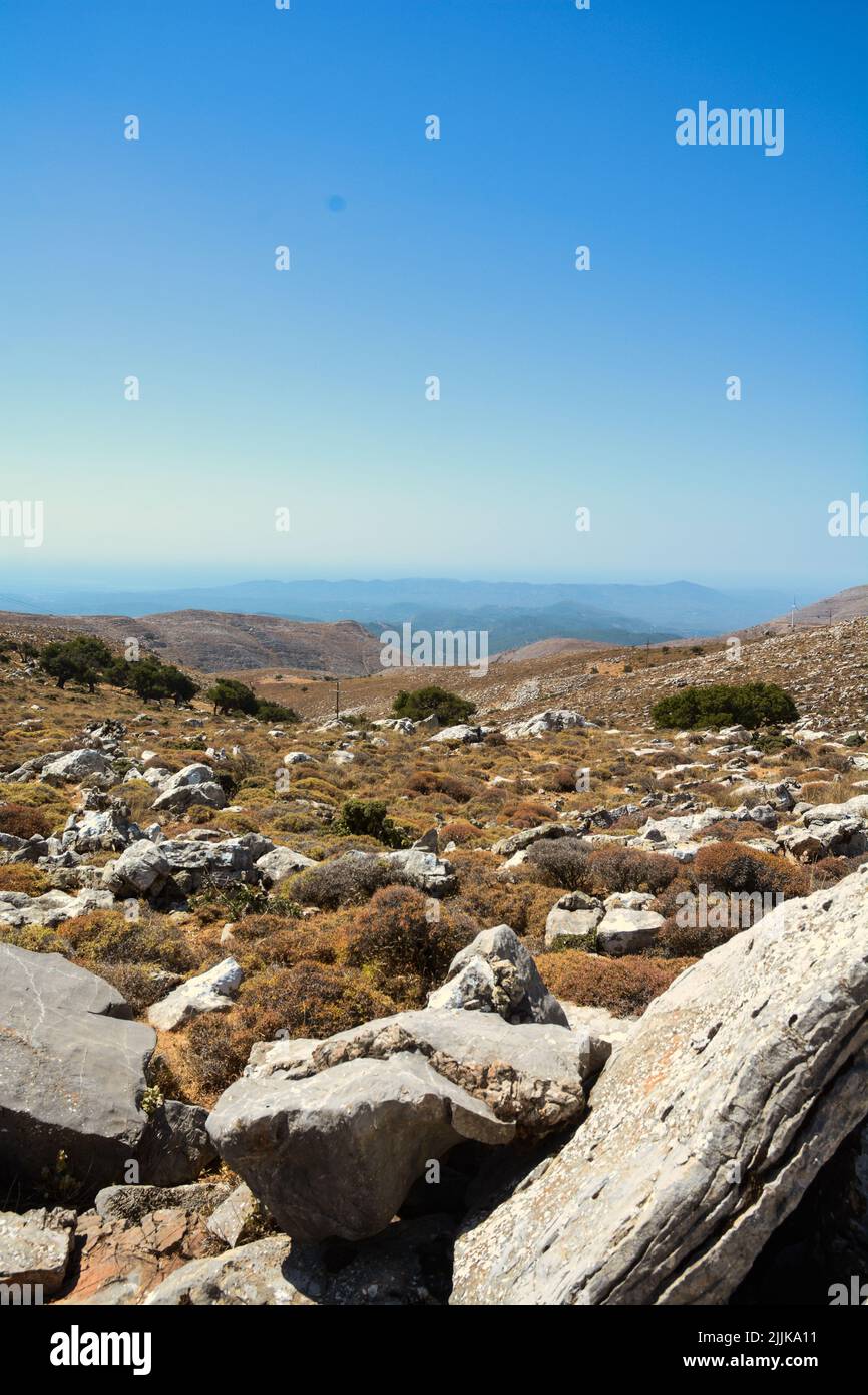 Valley seen from the foot of Attavyros mountain Stock Photo - Alamy