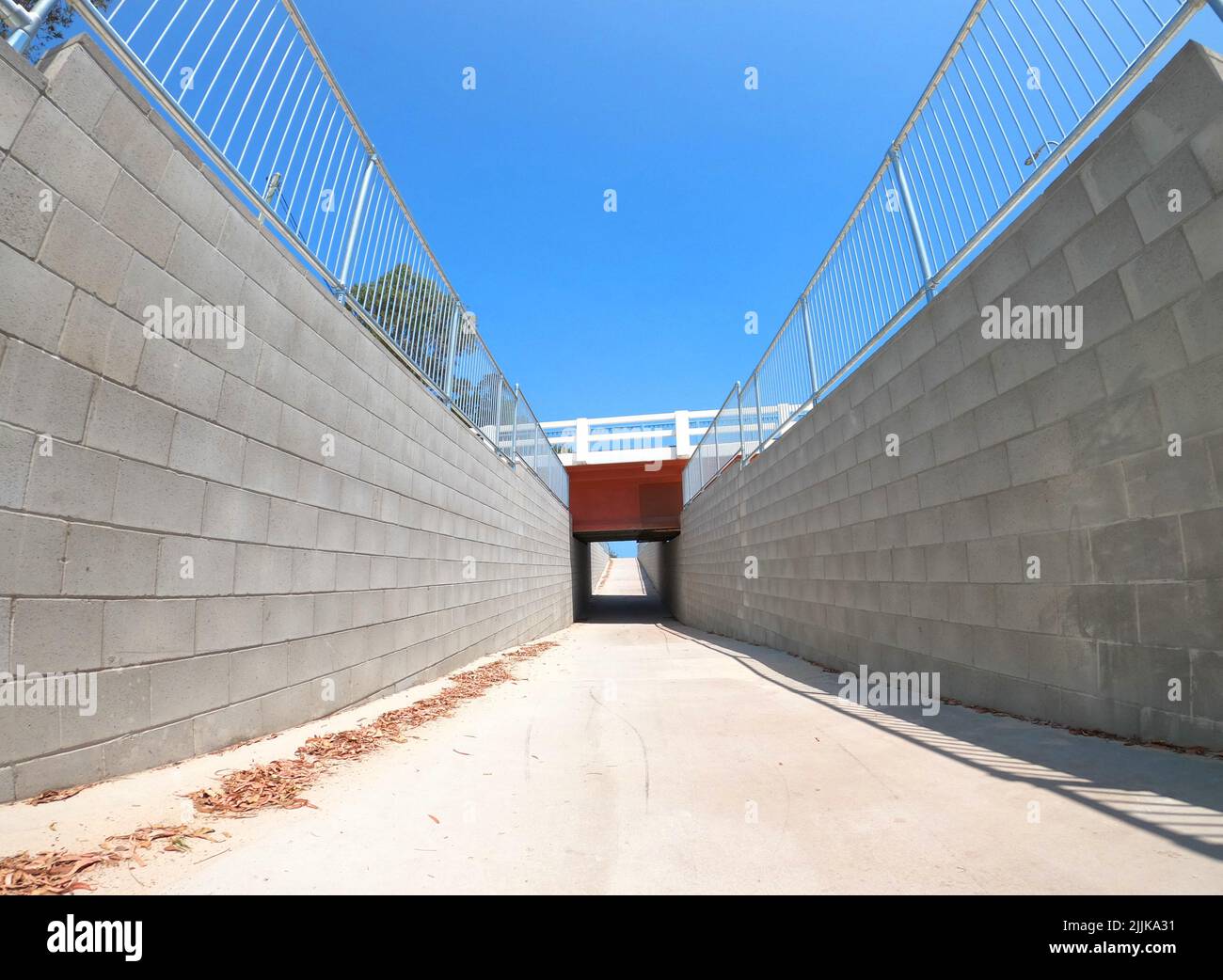 A free footpath underneath the Bribie Island Bridge in Queensland ...