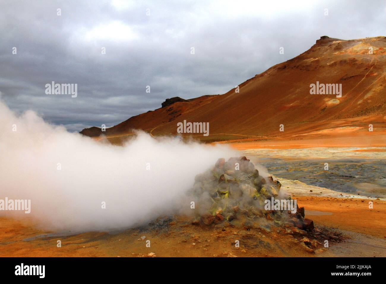 Hverir geothermal park near Myvatn lake, Iceland Stock Photo - Alamy