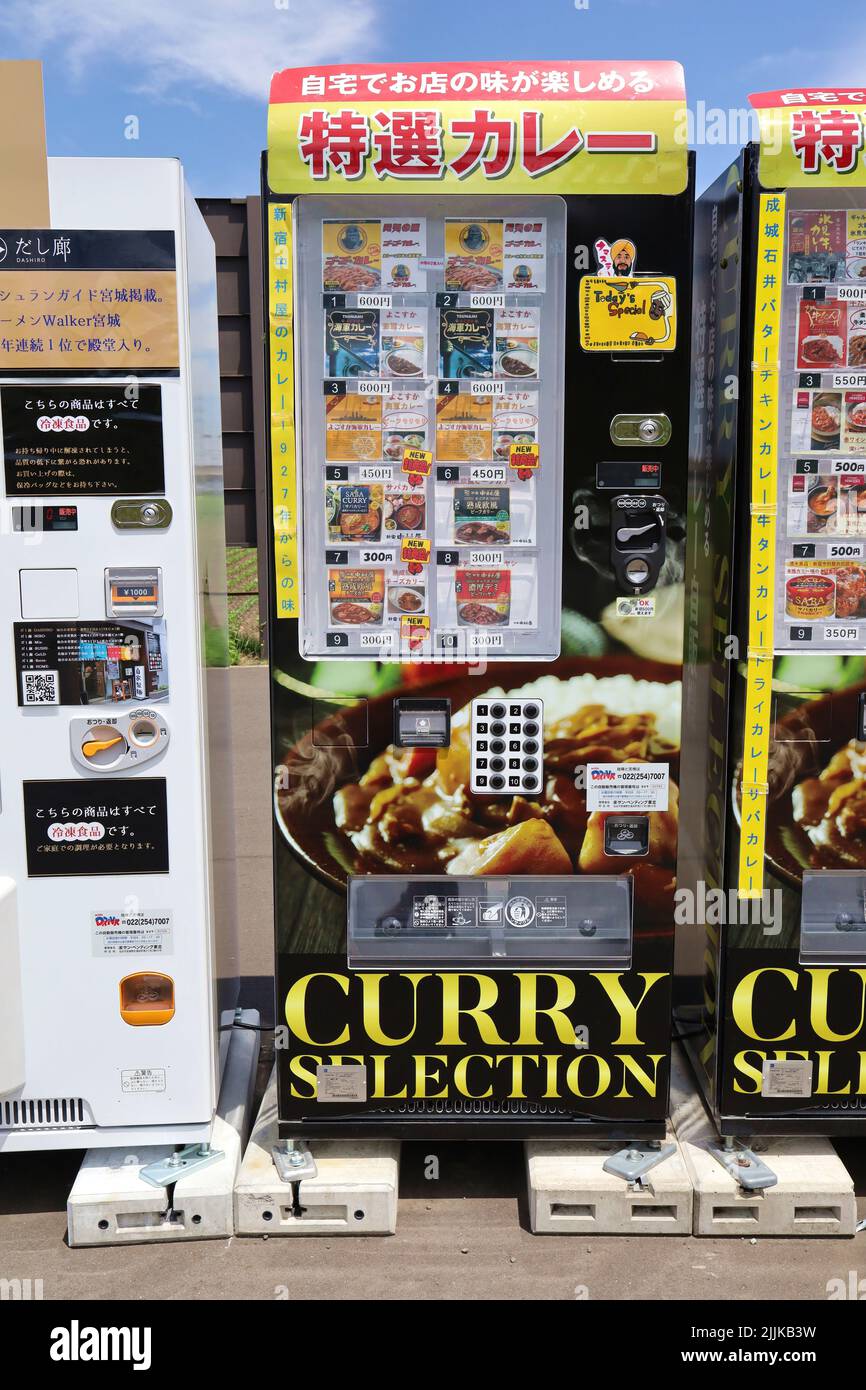 Natori City, Miyagi Prefecture Japan, July 2022.A rare curry vending ...