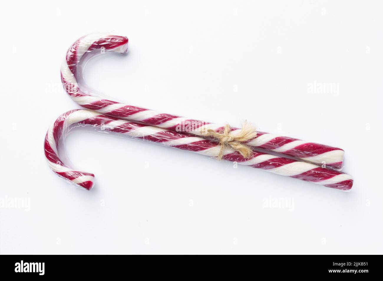 Christmas candy candy cane close-up isolated on white background Stock ...