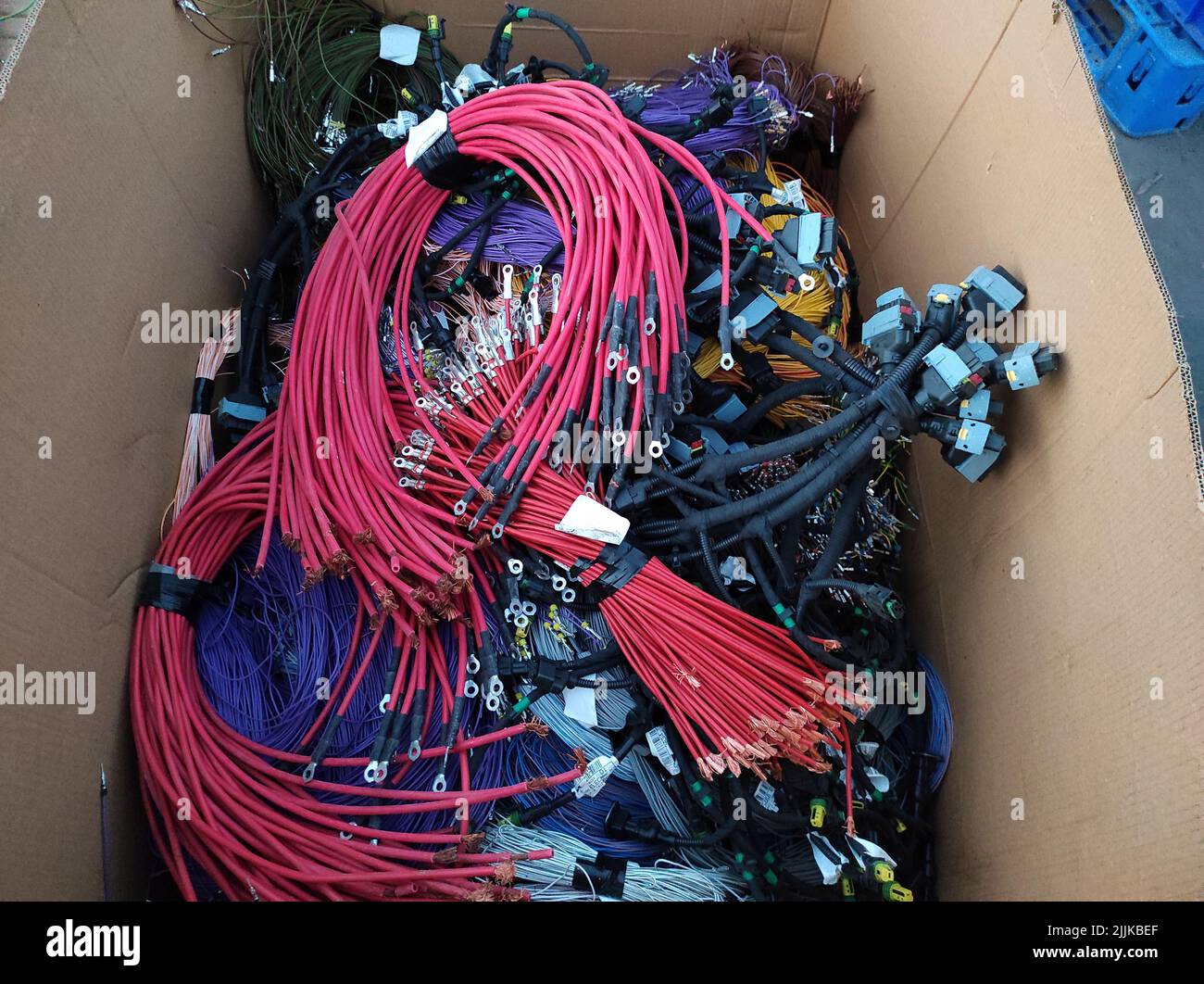 A pile of car and bike wiring harness Stock Photo - Alamy