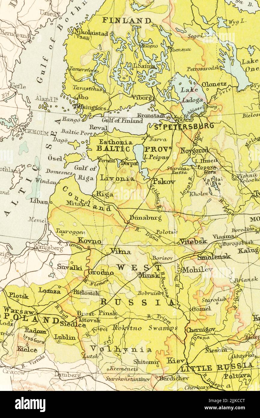 Pre-Soviet map of east European countries under Russian influence ...