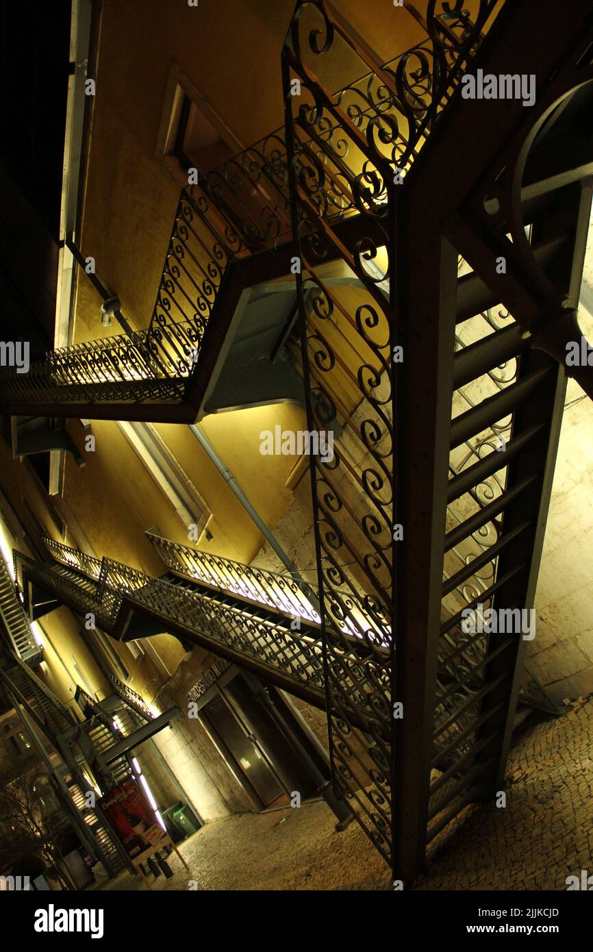 vertical shot of metal stairs going up Stock Photo - Alamy