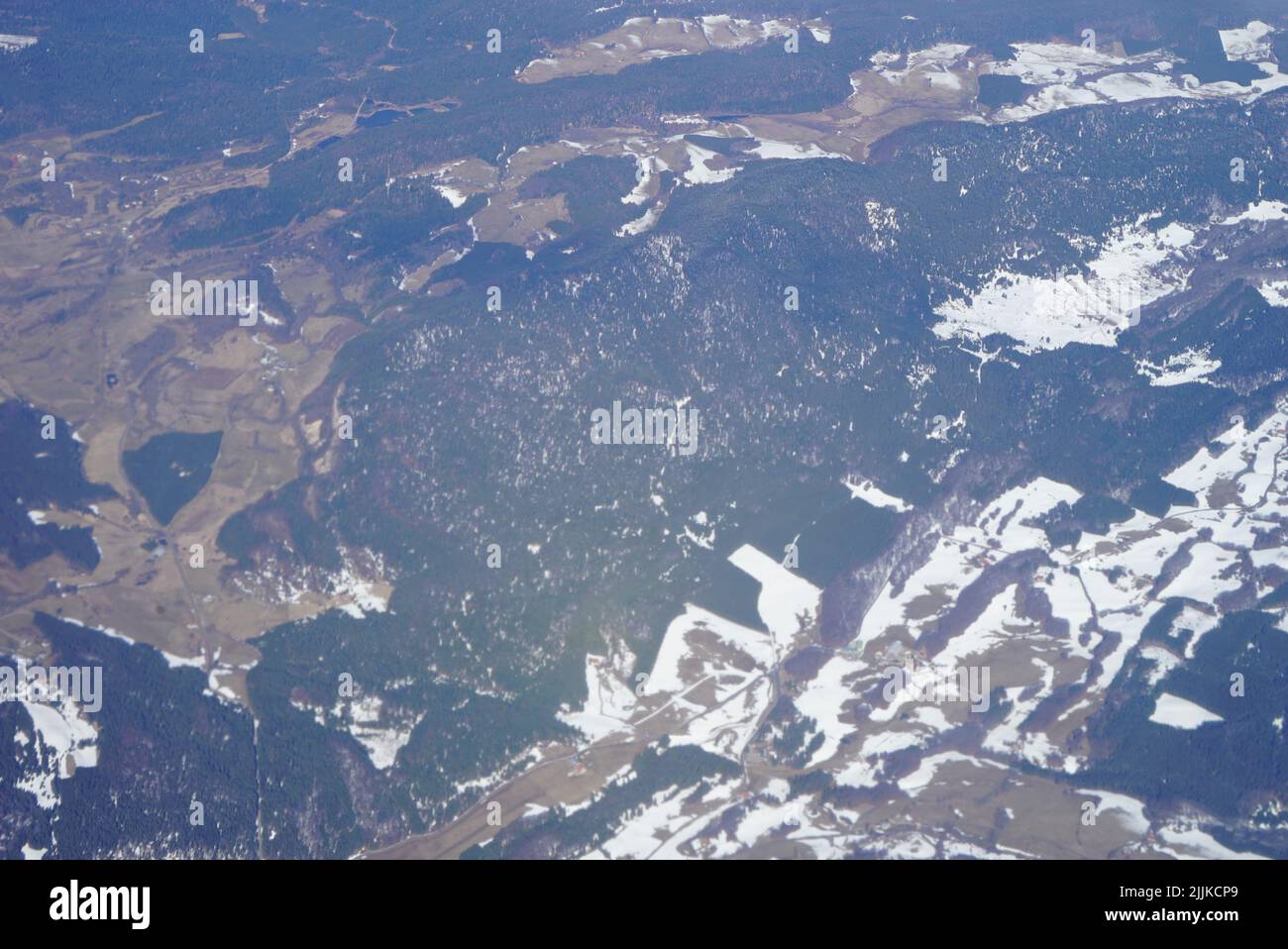 A high view of snowy area Stock Photo - Alamy