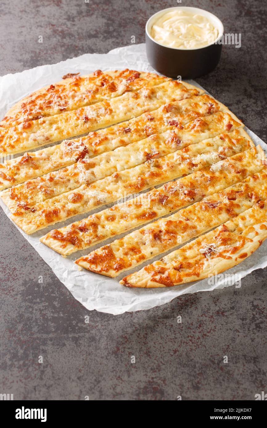 Atlantic Canada Garlic fingers dish consists of pizza dough that is ...